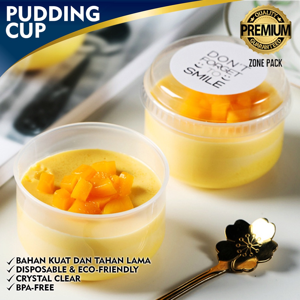 Jual [10 PCS] Pudding Cup Bulat + Tutup | Gelas Cup Puding Bulat | Cup ...