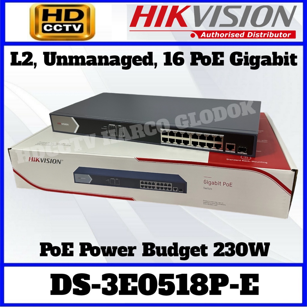 Jual HIK DS-3E0518P-E SWITCH 16 PORT PoE GIGABIT+1 UPLINK+1 SFP GIGAB ...