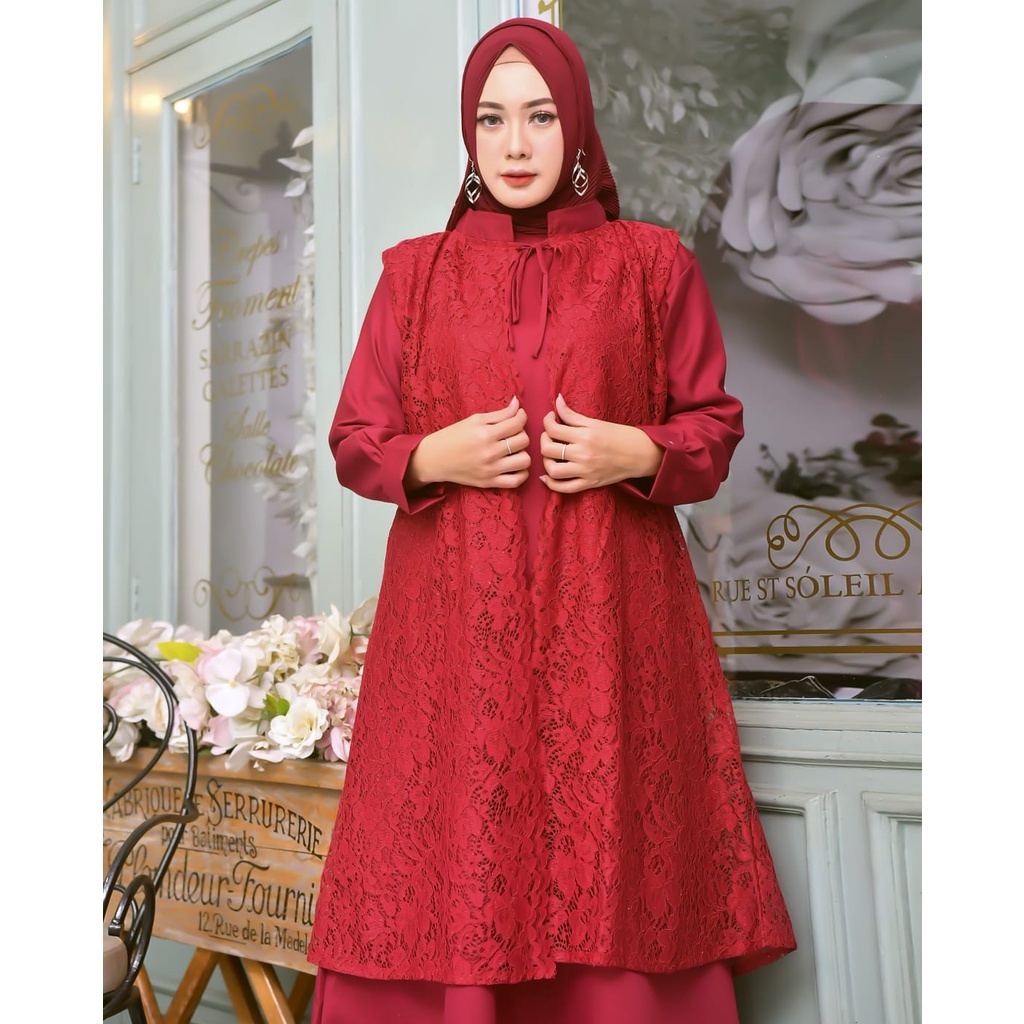 Jual Gamis JUMBO Set Inner dan Outer 2 in 1 Brukat Mix Toyobo Gamis Party Premium Gamis Pesta ...