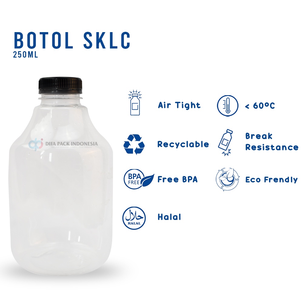 Jual Botol jus 1000ml/Botol SKLC 1000ml tutup hitam/botol minuman ...