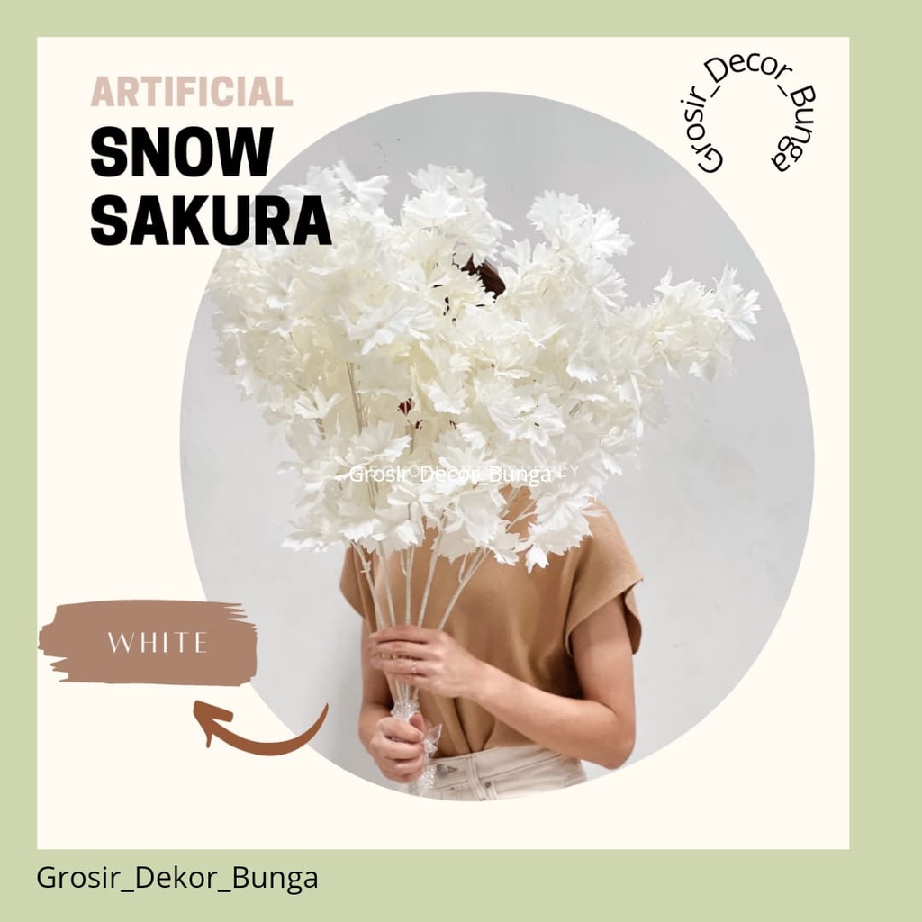 Jual QC SAKURA SNOW NEW CHERRY BLOSSOM SPRAY ARTIFICIAL FLOWER BUNGA ...