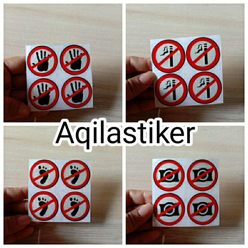 Jual STICKER CUTTING DILARANG,PEGANG,INJAK,POTO STIKER WARNING DILARANG ...
