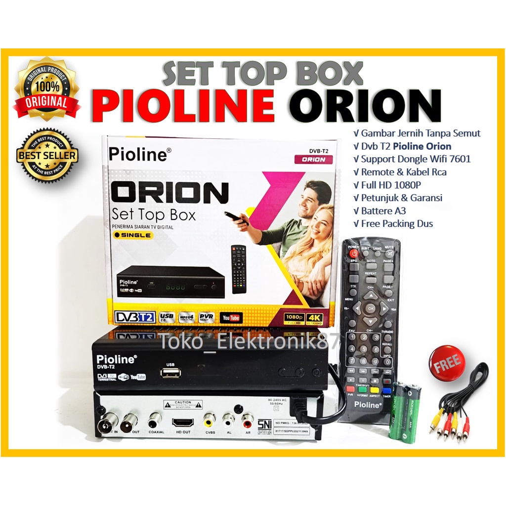 Jual Set Top Box Pioline Orion Setopbox STB T2 Tv Digital | Shopee ...