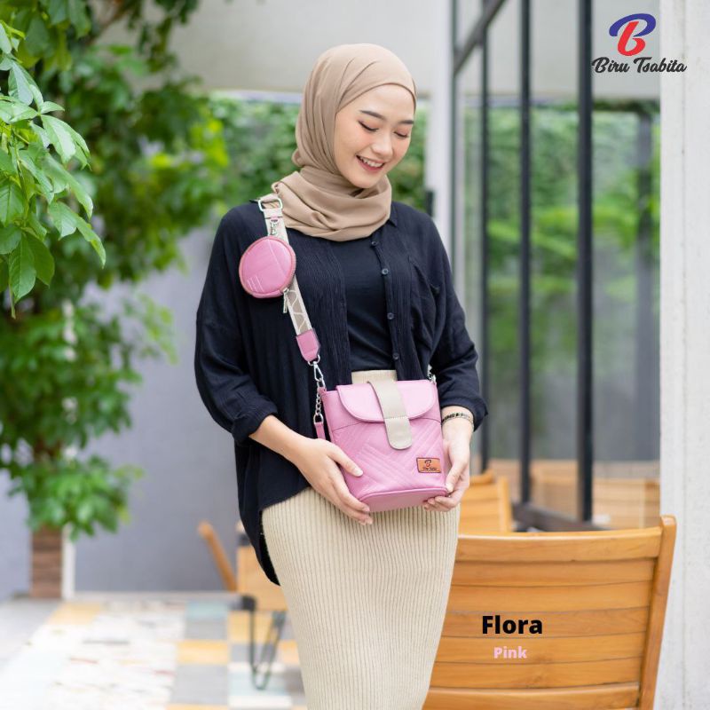 Jual FLORA BAG By BIRU TSABITA TAS 2in1 FREE POUCH KOIN BULET | Shopee Indonesia
