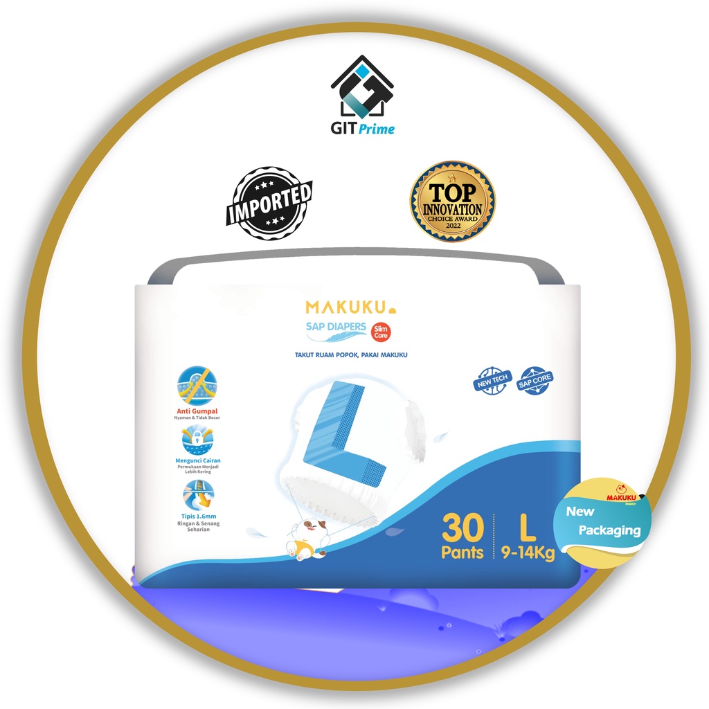 Jual MAKUKU SAP Diapers SLIM Care L 30 Popok bayi L30 isi 30 | Shopee ...