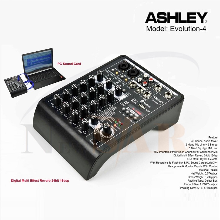 Jual ASHLEY Evolution-4 - Mixer Audio 4 Channel Ashley EVOLUTION 4 Reverb 16dsp Soundcard USB ...
