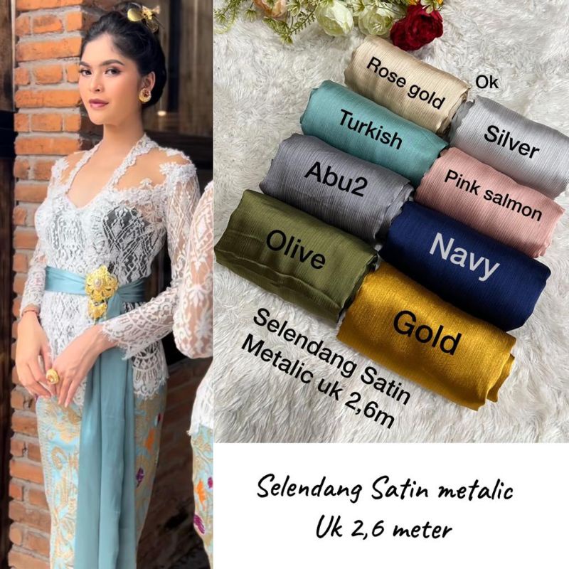 Jual Selendang Satin Silk Metalic | Shopee Indonesia