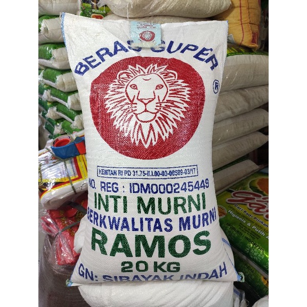 Jual Beras Kepala Singa Merah Super Ramos Inti Murni 20KG (Original 100%) | Shopee Indonesia