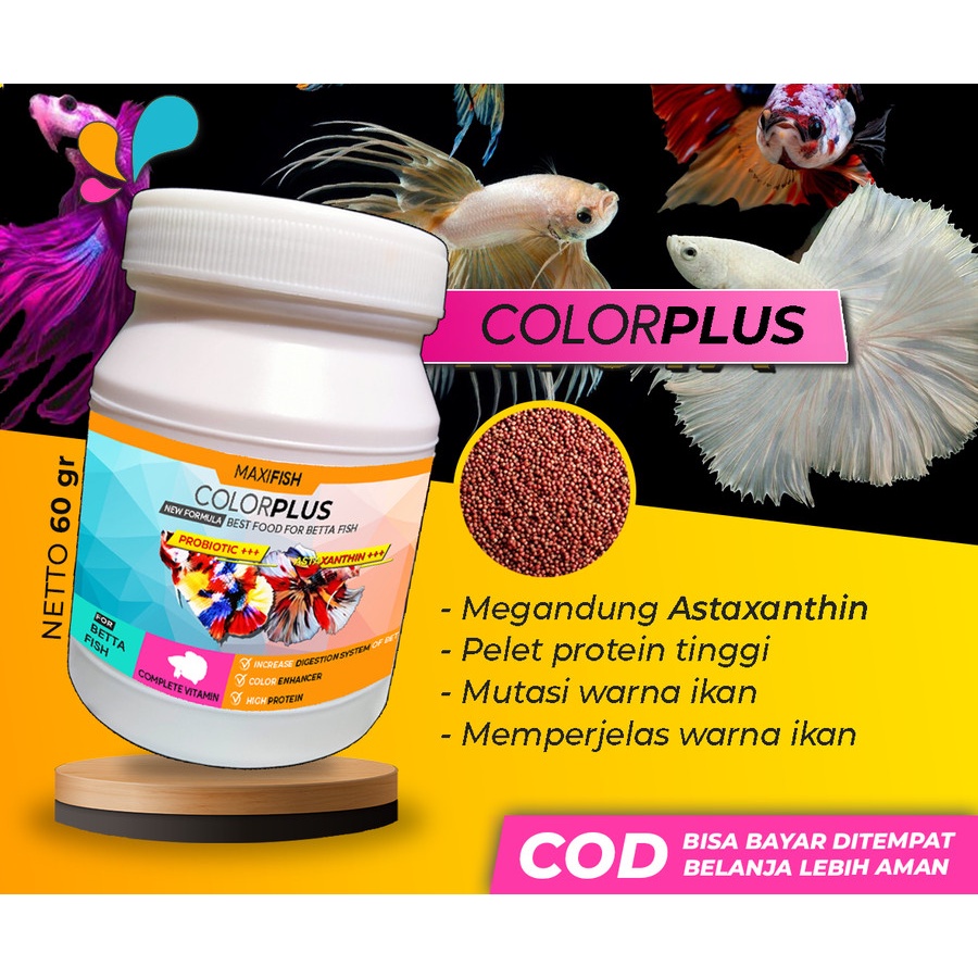 Jual Pelet Pakan Ikan Cupang COLORPLUS Blue Rim Avatar Halfmoon Galaxy ...