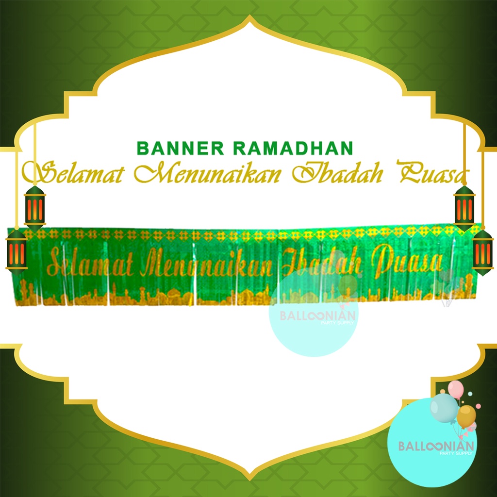 Jual Banner Rumbai Ucapan Puasa/Selamat Menunaikan Ibadah Puasa/Banner ...