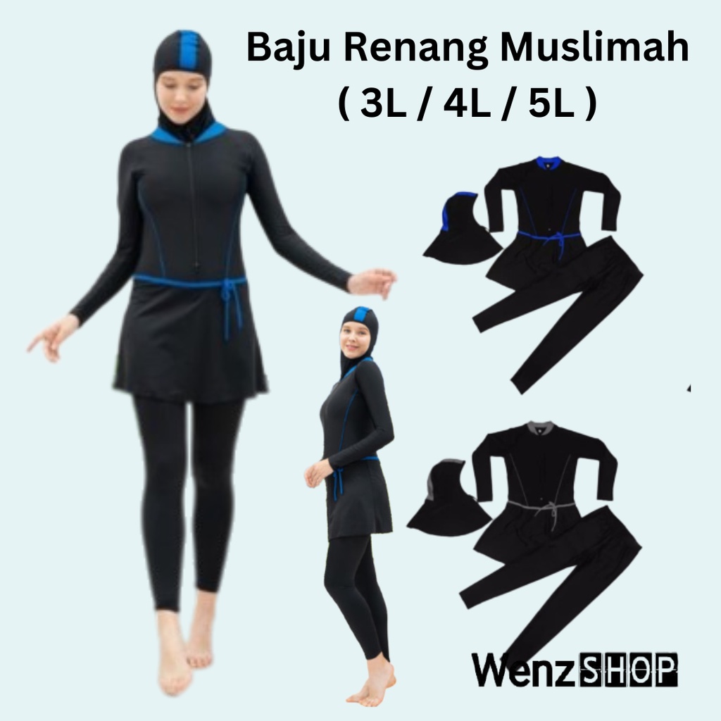 Jual Baju renang wanita muslim / muslimah ukuran besar jumbo 3L polos ...