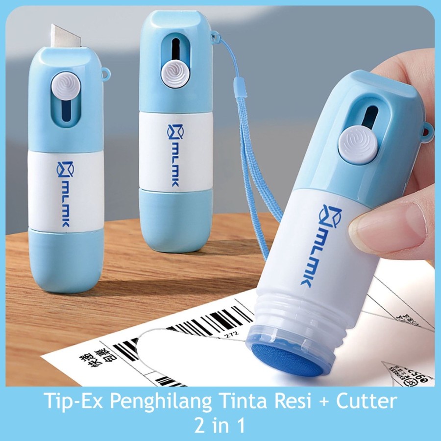Jual TIP-EX PENGHILANG INFORMASI RESI + CUTTER MINI 2 IN 1 PEMBUKA ...