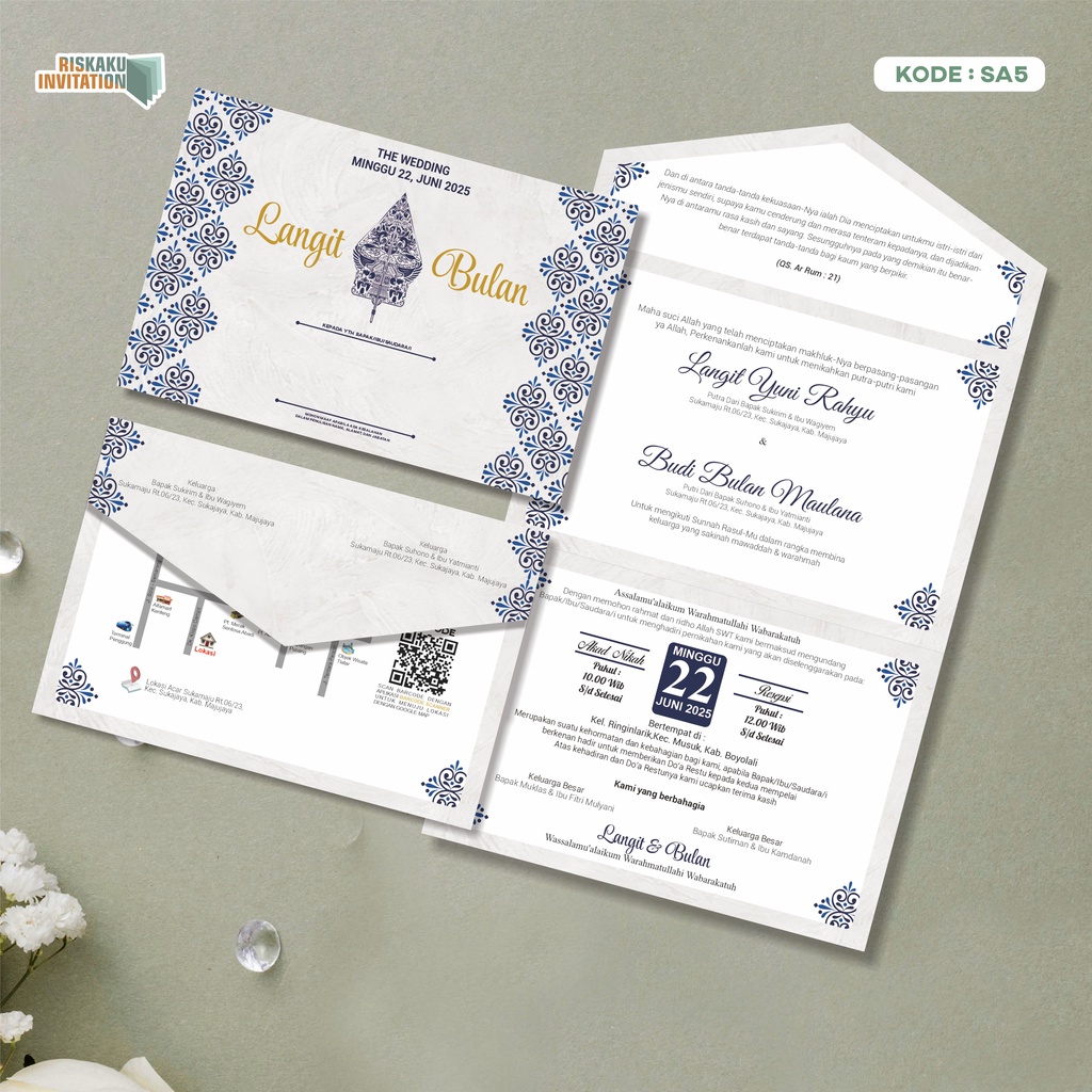 Jual Undangan Pernikahan Wayang Adat Jawa Model Semi Amplop Elegan ...