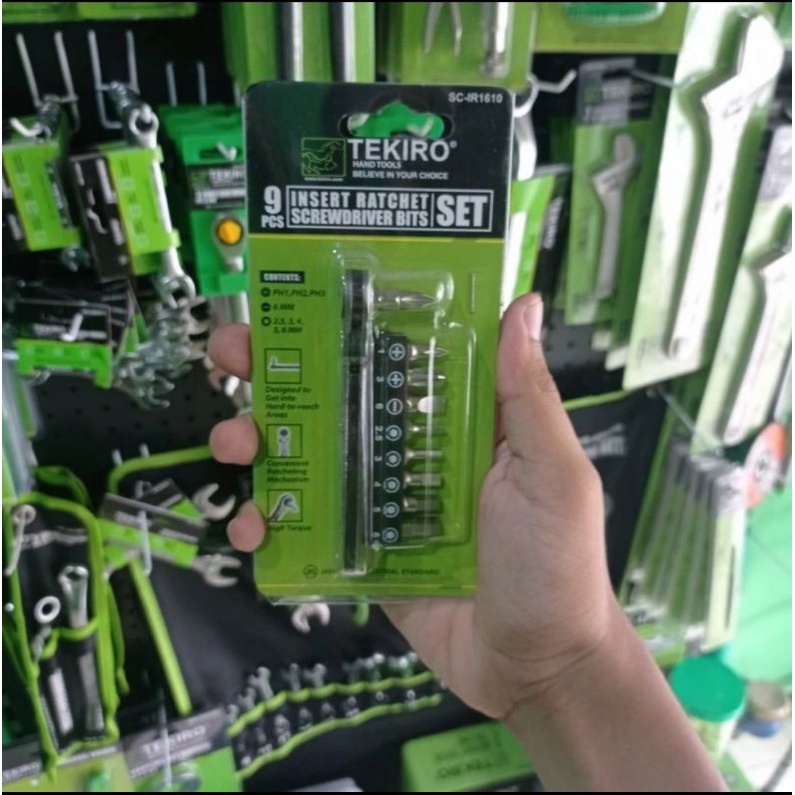 Jual Tekiro insert Ratchet screwdriver bit set 9 pcs / mata obeng dan ...