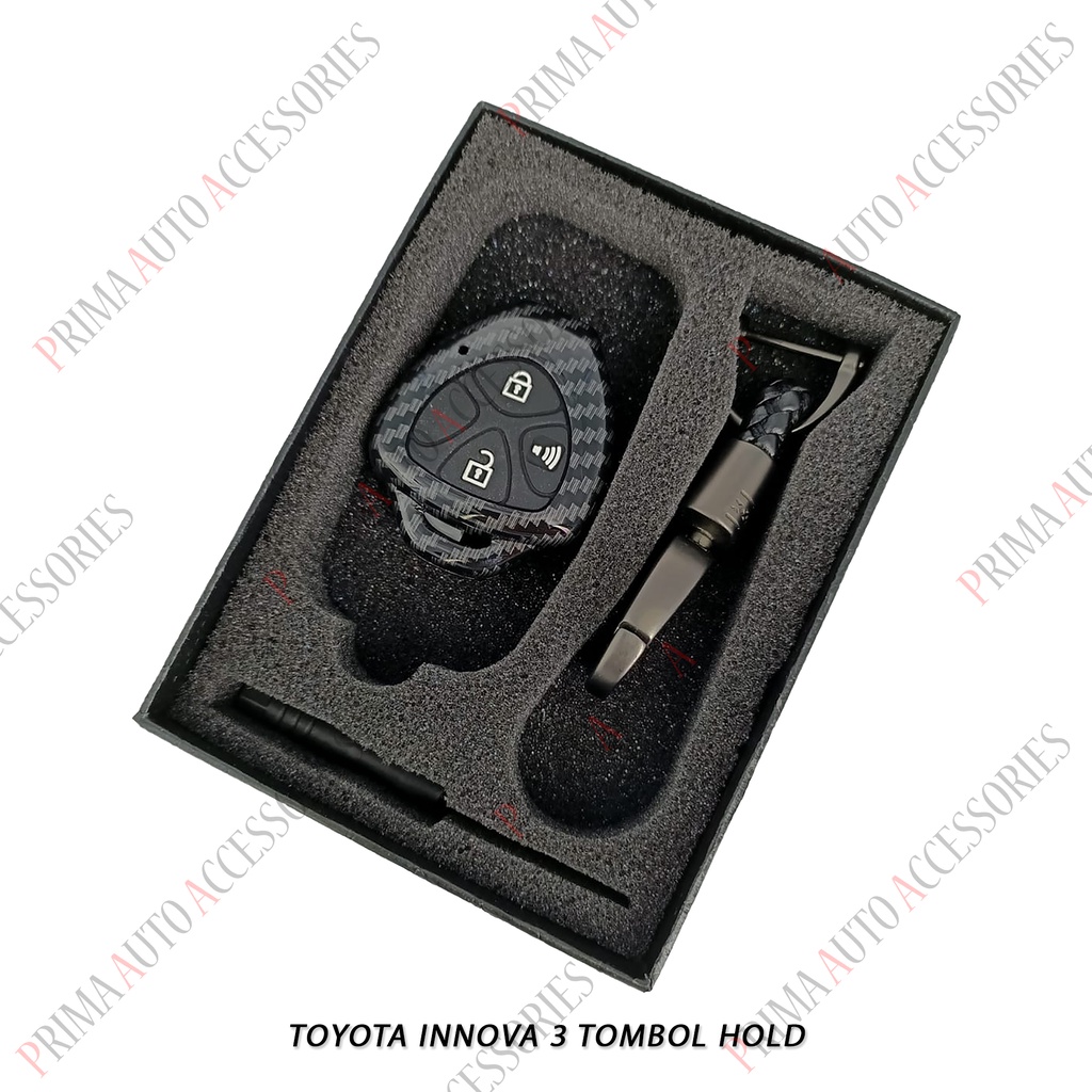 Jual Casing Kunci Remote Mobil Carbon Fiber - Toyota Innova 3 Tombol ...