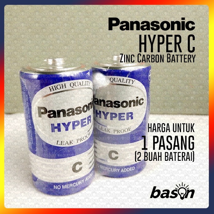 Jual Baterai Panasonic C Hyper / Prima Blue (isi 2 pcs) - Batere Sedang ...