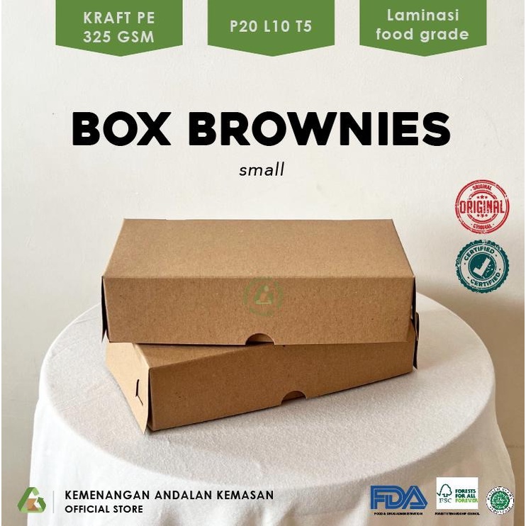 Jual Kotak kue/ Cake Box Kraft / Dus Snack / Dus Brownies / Kotak Bolu ...