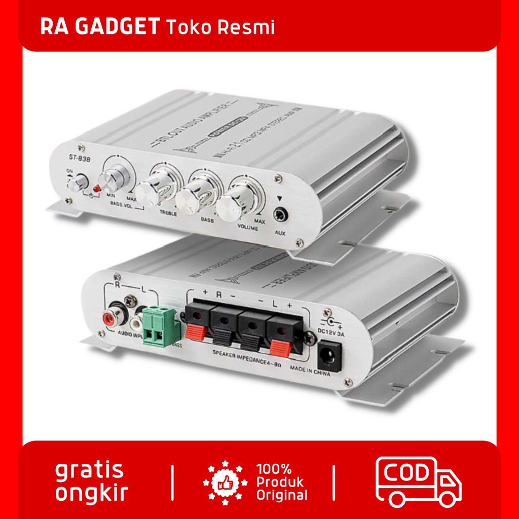 Jual HiFi Stereo Amplifier Treble Bass Booster / Ampli Amplifier Audio ...