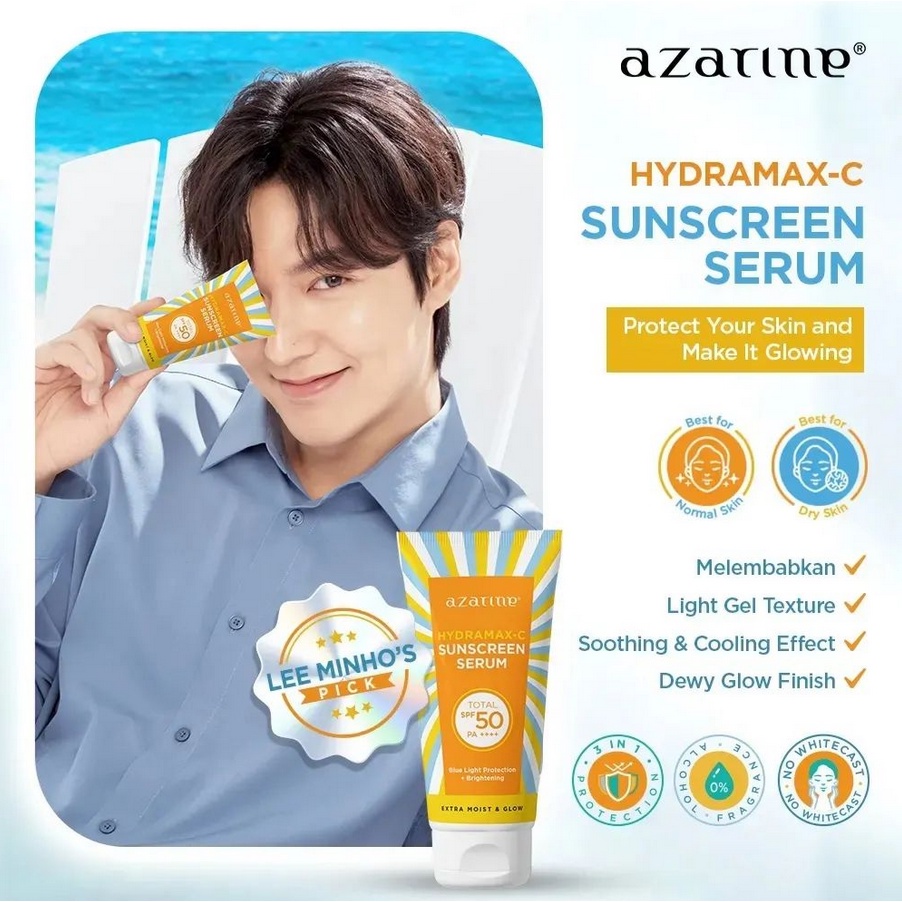 Jual AZARINE Sunscreen Series | Hydrasoothe Gel | Hydramax-C Serum | Cicamide Barrier | Calm My ...