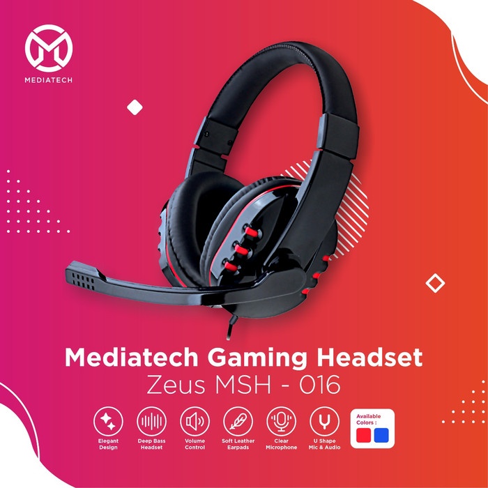 Jual MEDIATECH GAMING HEADSET / HEADPHONE ZEUS MSH 016 - MERAH | Shopee ...