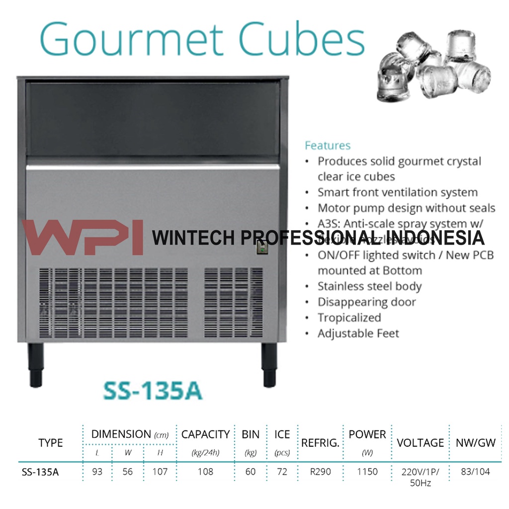 Jual GEA SS-135A SS135A Gourmet Cubes Mesin Pembuat Es Ice Maker 108 kg ...