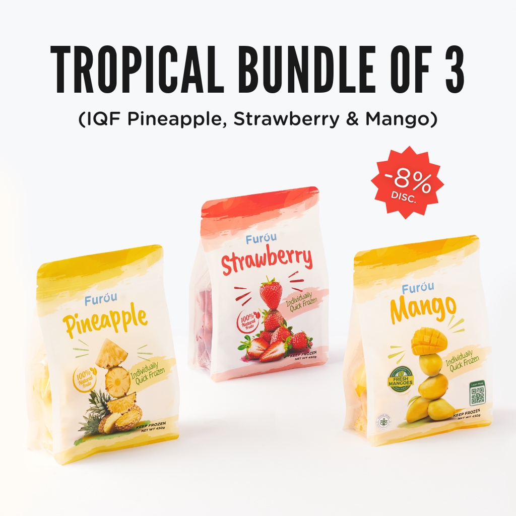 Jual FUROU Frozen Fruits (IQF) | Tropical Bundle of 3 | 1350 gram Total ...