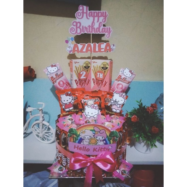 Jual Bucket snack (Tart snack) / kue ulang tahun snack bisa tarik uang ...