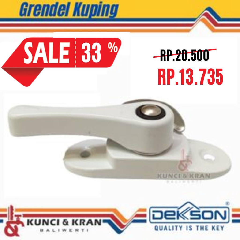 Jual Grendel Jendela Sliding Aluminium Dekson Dekkson CL 330 WHITE ...