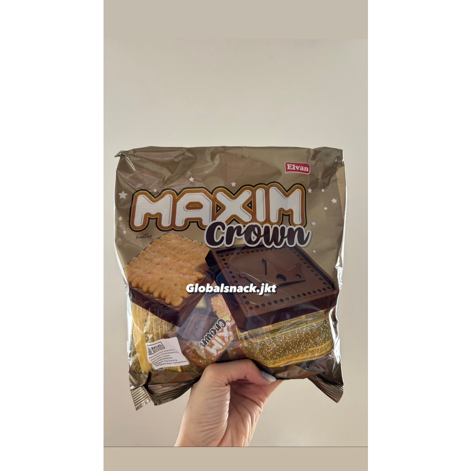 Jual ELVAN MAXIM CROWN CHOCOLATE BISCUIT MILK 275GR | Shopee Indonesia