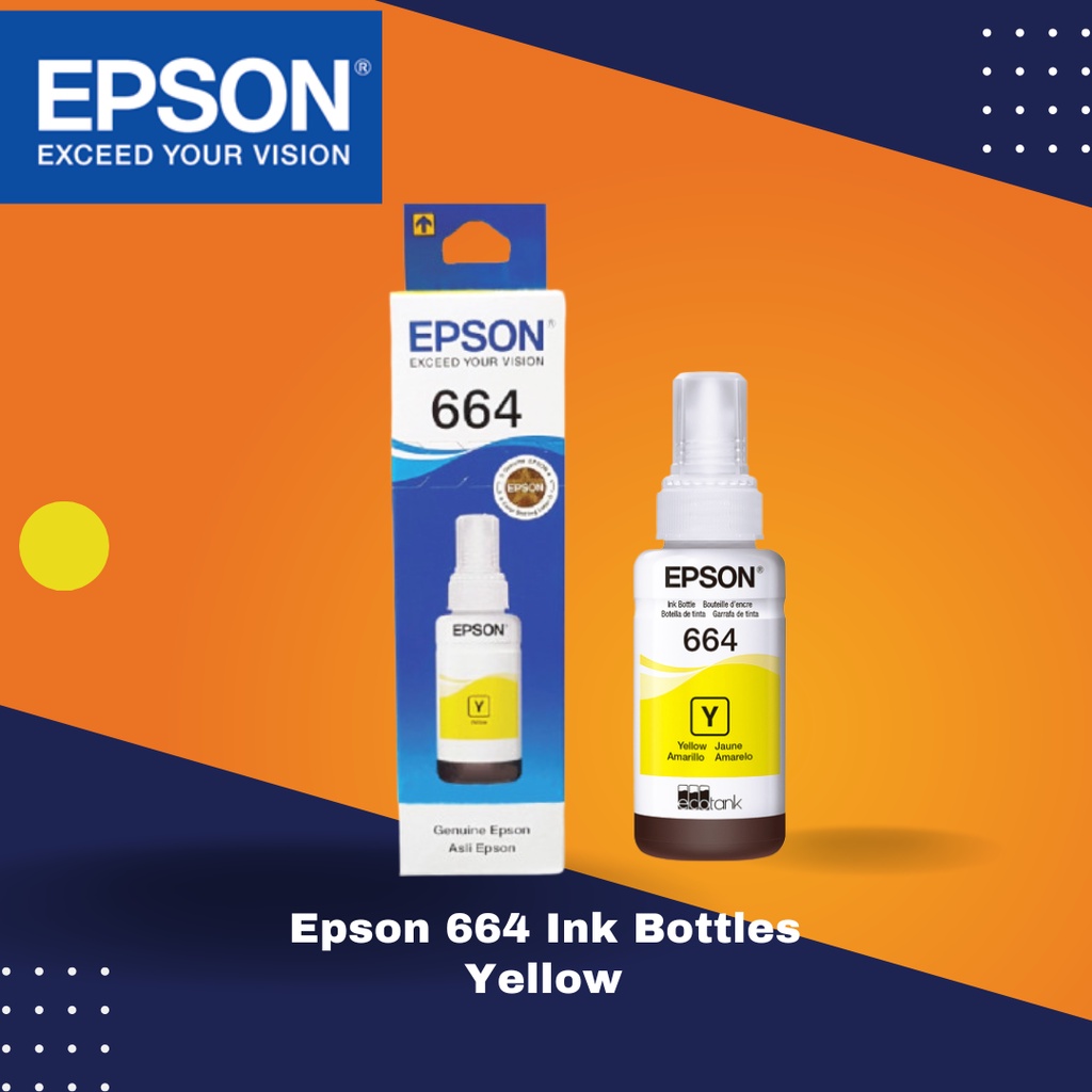 Jual Tinta Refill Printer EPSON 664 Yellow Ink Original | Shopee Indonesia