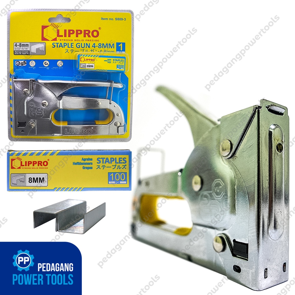 Jual LIPPRO STAPLES TEMBAK 4-8 MM TANGAN MANUAL STAPLE GUN TACKER HEKTER | Shopee Indonesia
