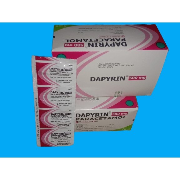 Jual DAPYRIN 500MG TABLET PER BOX ISI 20 STRIP (PARACETAMOL 500MG ...