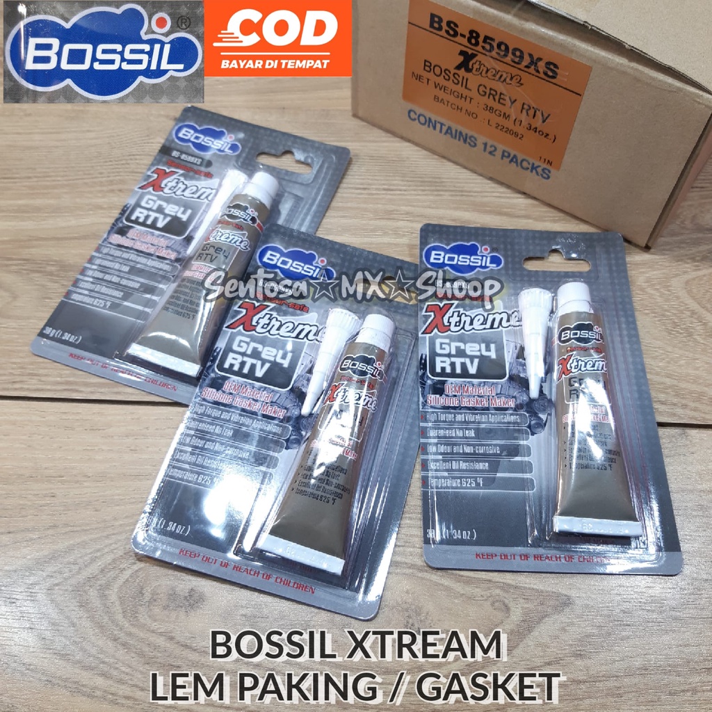Jual ( BOSSIL XTREAM ) LEM GASKET / PAKING / MESIN 38GM WARNA GREY ...