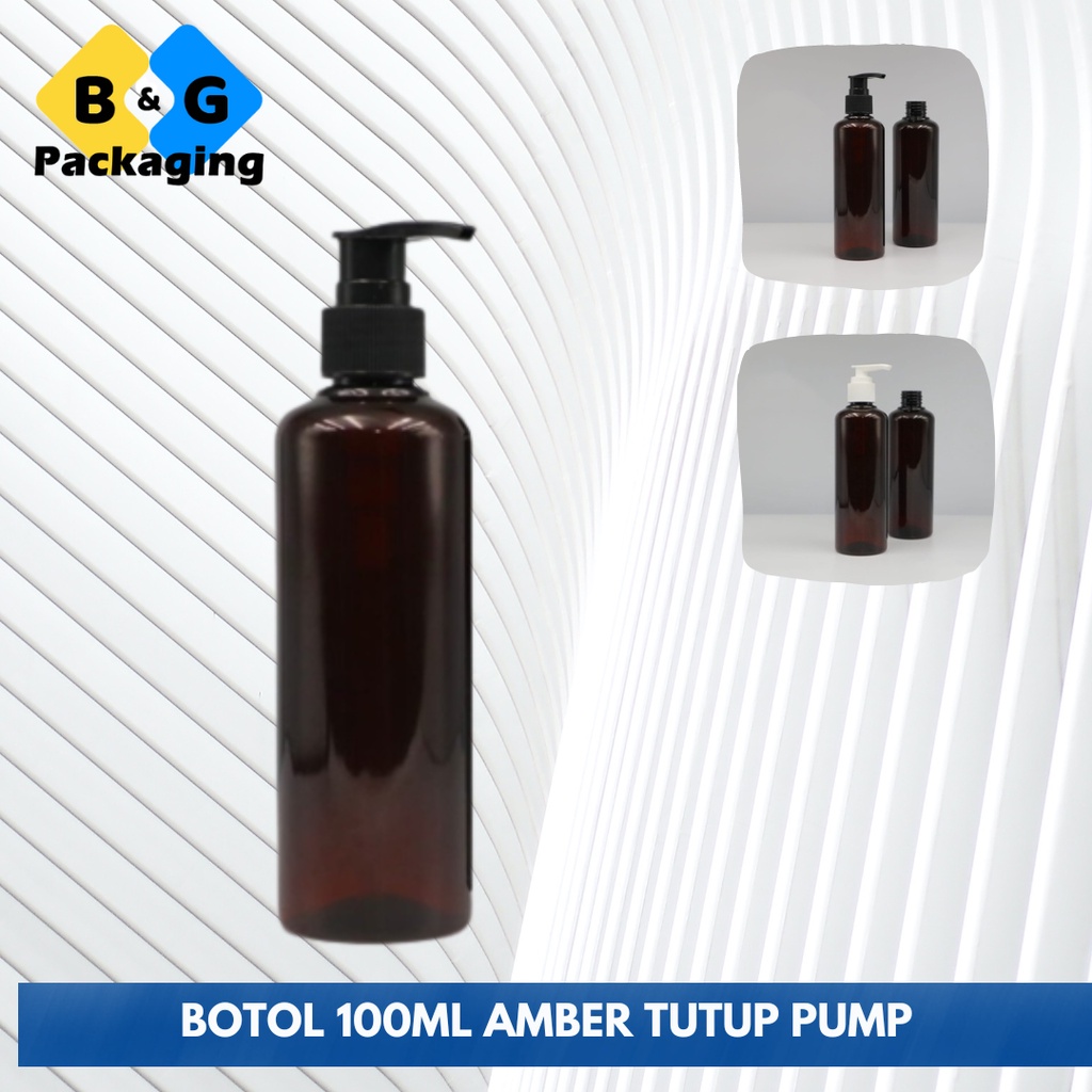 Jual BOTOL 250ML AMBER PUMP HITAM PUTIH / BOTOL PLASTIK 250ML PUMP ...