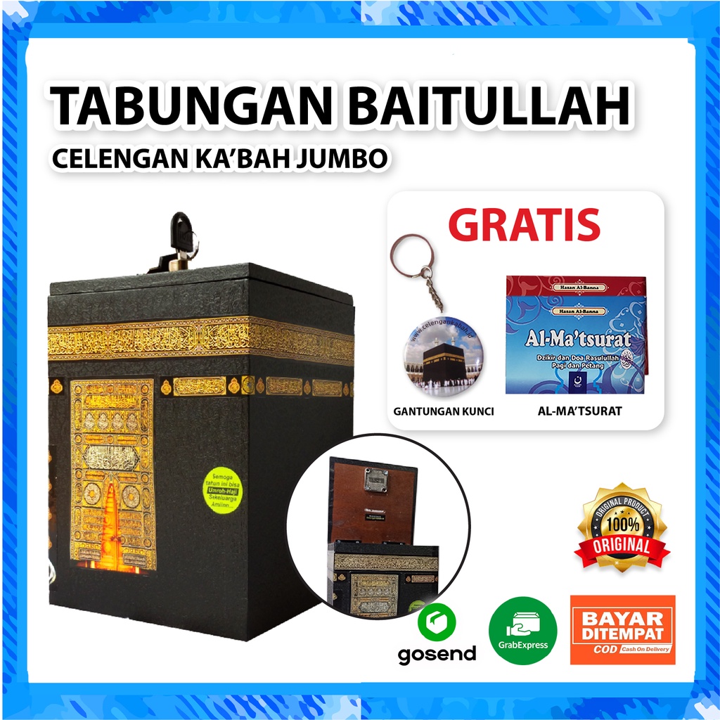 Jual Minikaaba Tabungan Baitullah Ukuran Jumbo Dengan Kunci Motif ...