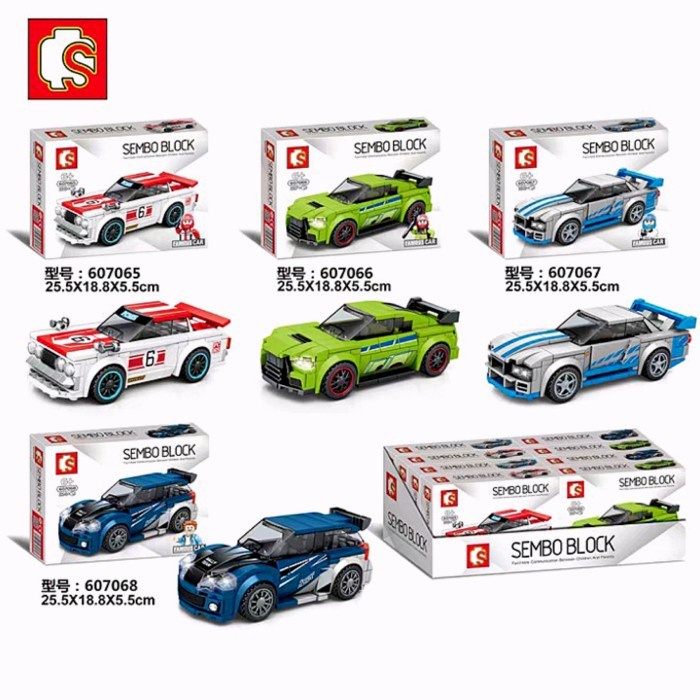 Jual Brick Mainan Lego Brick Mobil Balap Sembo Block Famous Car Series ...