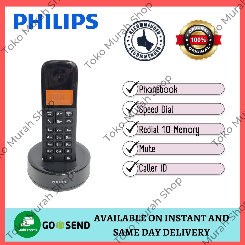 Jual Telepon Wireless Philips D160 / Cordless Phone Philips D160 (Hitam ...