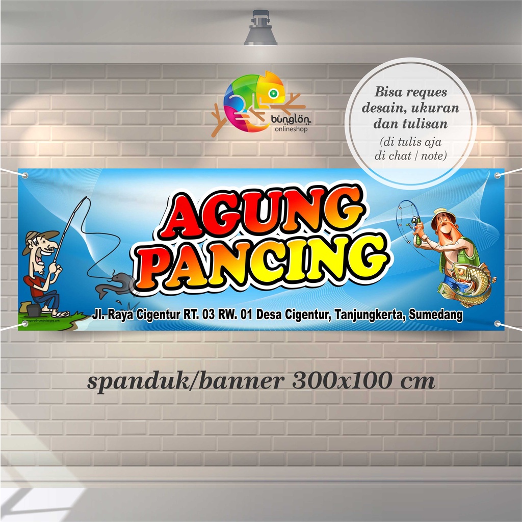 Jual Size 300x100 Cm, Spanduk Banner Pemancingan Ikan | Shopee Indonesia