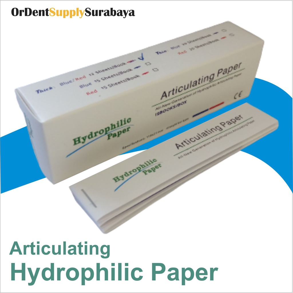 Jual Articulating paper dental hydrophilic paper kertas articulating ...