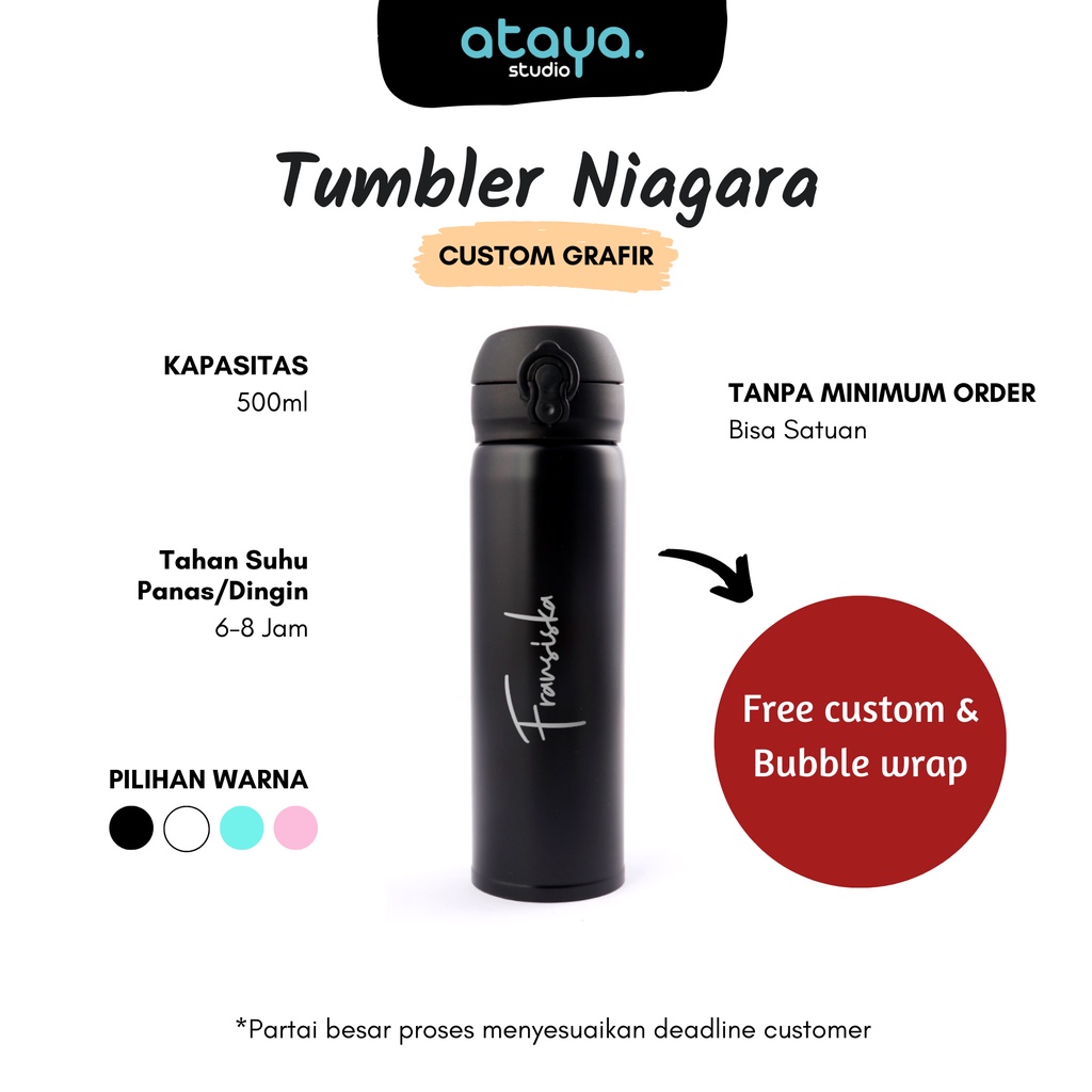 Jual Tumbler Custom Nama/Logo Grafir Niagara Hadiah/Souvenir/Promosi ...