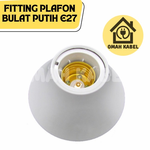 Jual FITTING PLAFON BULAT PUTIH E27 | Shopee Indonesia