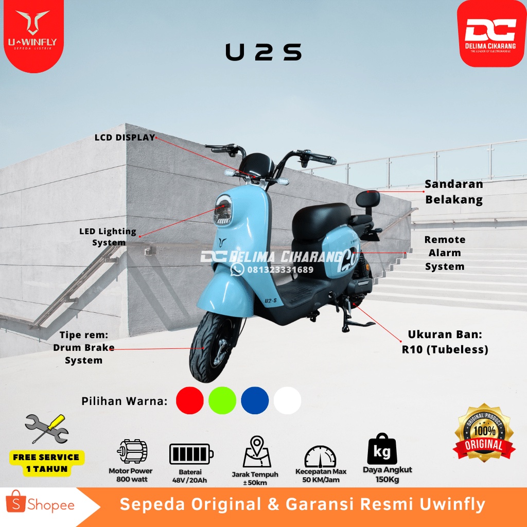 Jual SEPEDA LISTRIK UWINFLY U2S / UWINFLY U2S / U2S GARANSI RESMI ORIGINAL | Shopee Indonesia