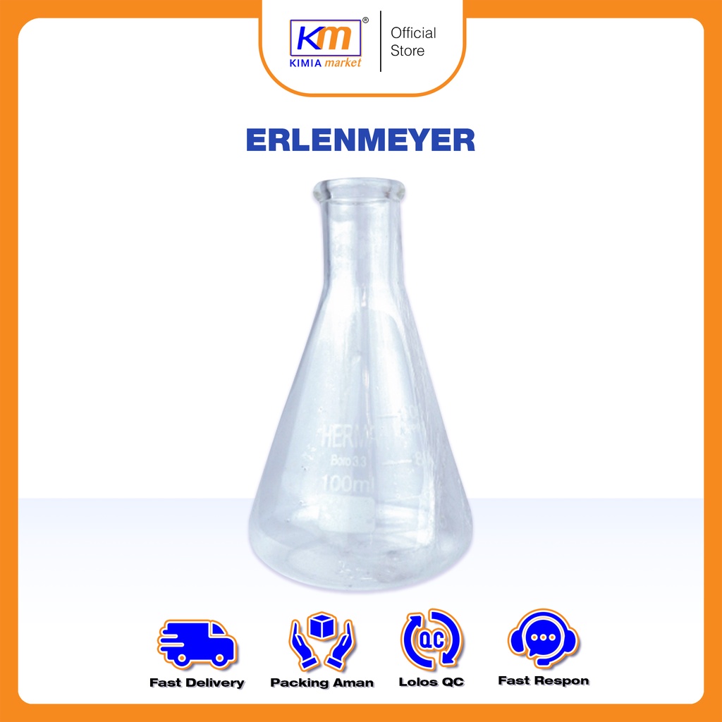 Jual Labu Erlenmeyer Herma 100ml / peralatan Laboratorium | Shopee ...