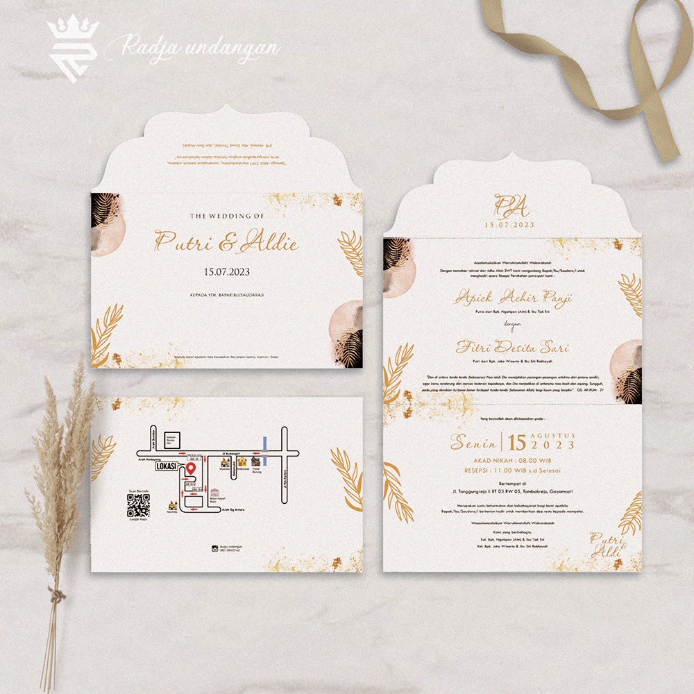 Jual Undangan pernikahan model semi amplop pola | Shopee Indonesia
