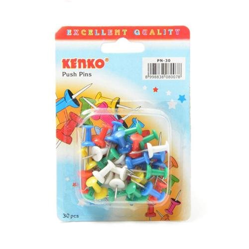 Jual KENKO - PUSH PIN / PAKU TUSUK / PAKU MADING WARNA ISI 30 PN 30 DOP ...