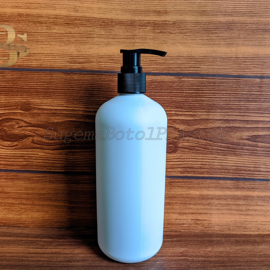 Jual Botol pump 500ml hdpe tutup pump hitam botol putih | Shopee Indonesia