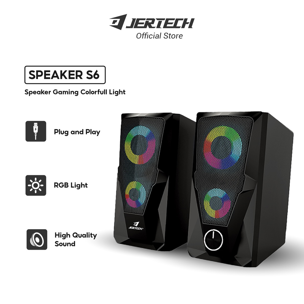 Jual JERTECH Speaker Gaming RGB S6 Komputer Laptop PC Soundbar Super ...