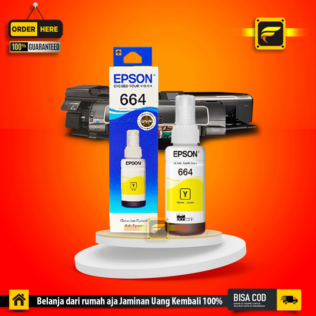 Jual Tinta Epson 664 Yellow SERIES L360 L120 L110 L210 L220 L310 L850 ...