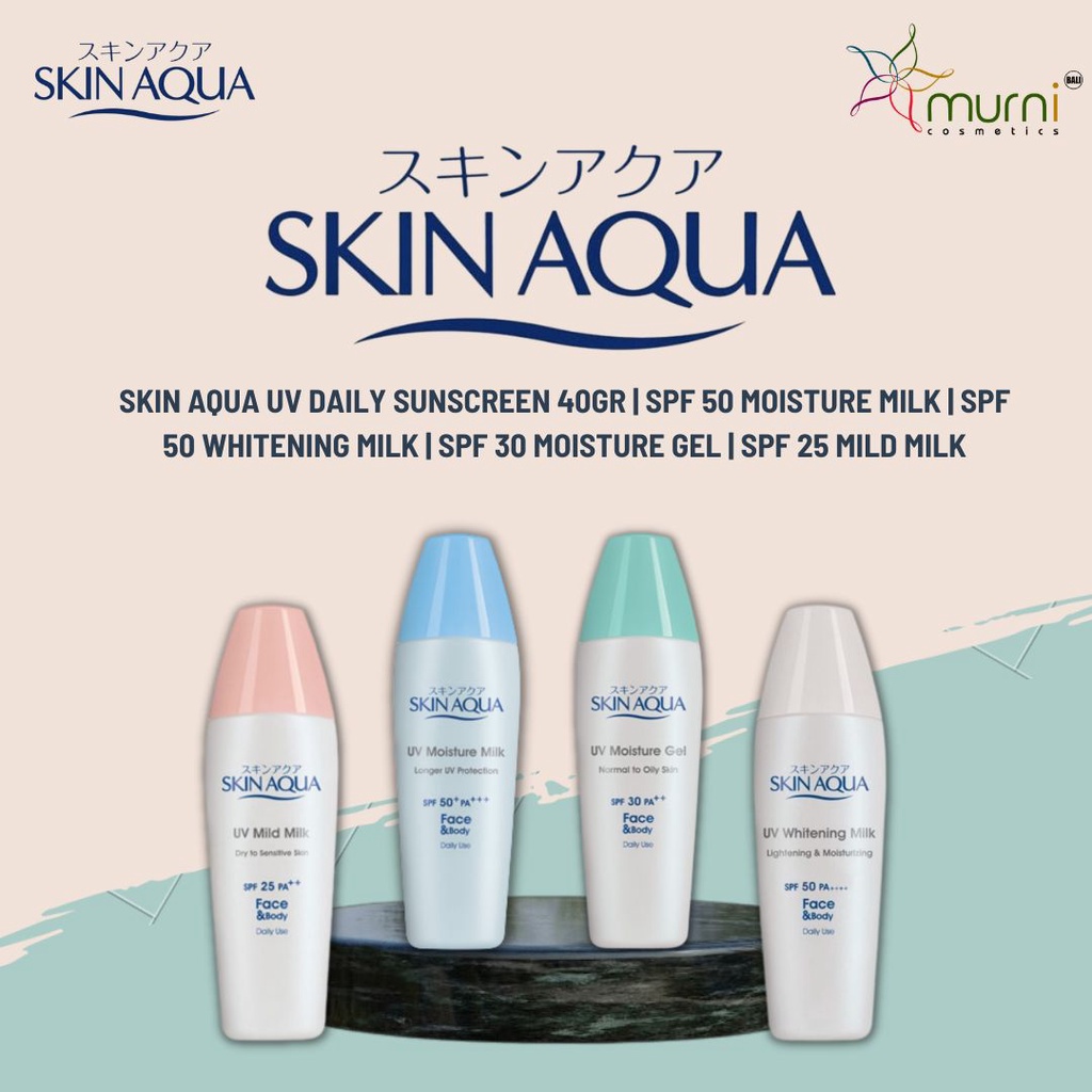 Jual SKIN AQUA UV DAILY SUNSCREEN 40GR | SPF 50 MOISTURE MILK | SPF 50 ...