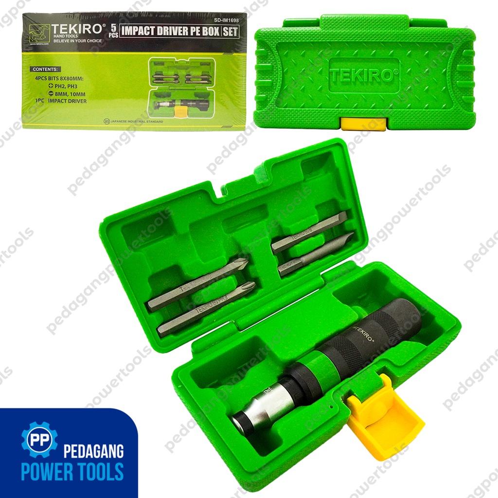Jual TEKIRO OBENG KETOK SET 5 PCS IMPACT DRIVER SCREWDRIVER BIT SD ...